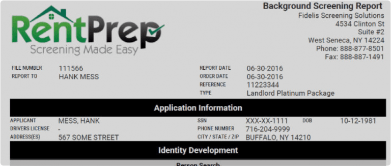 Sample Tenant Screening Report (full credit vs. background) | RentPrep